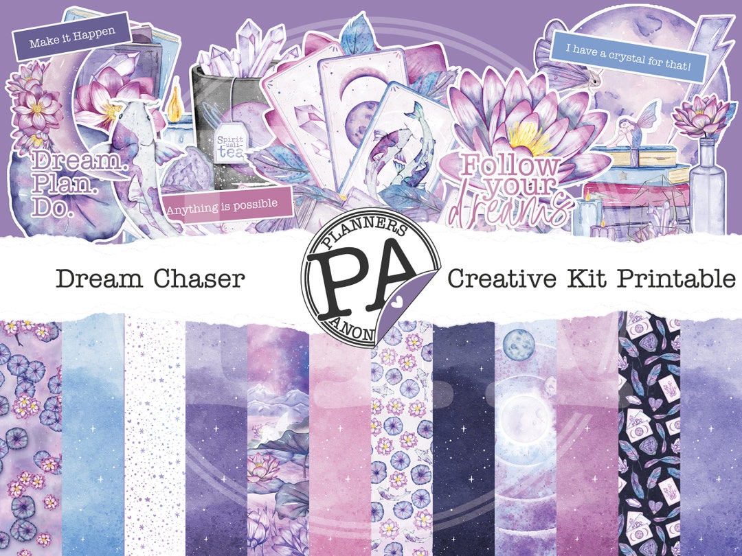 Dream Chaser Creative Kit for Planners, Printable Papers, Printable ...