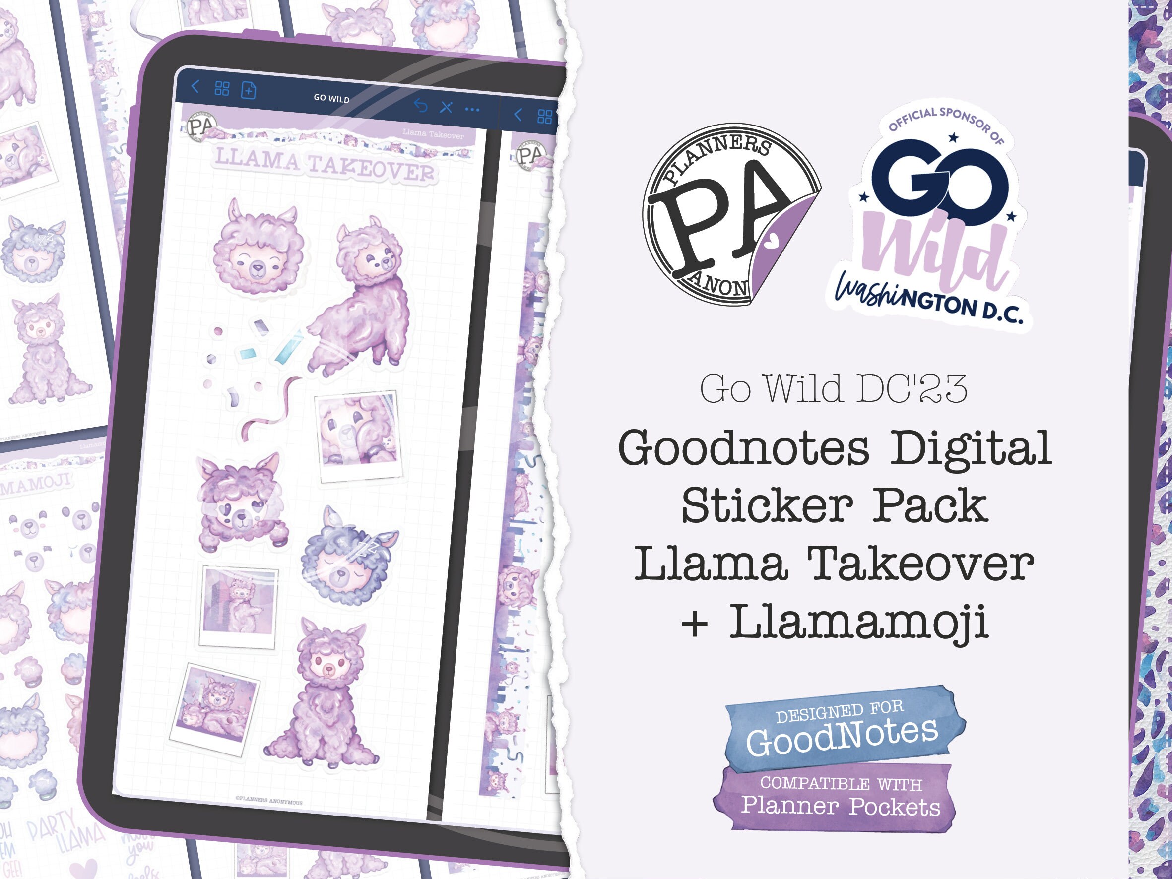 Llama Takeover and Llamamoji Digital Goodnotes Sticker Add-on Pack, Go ...