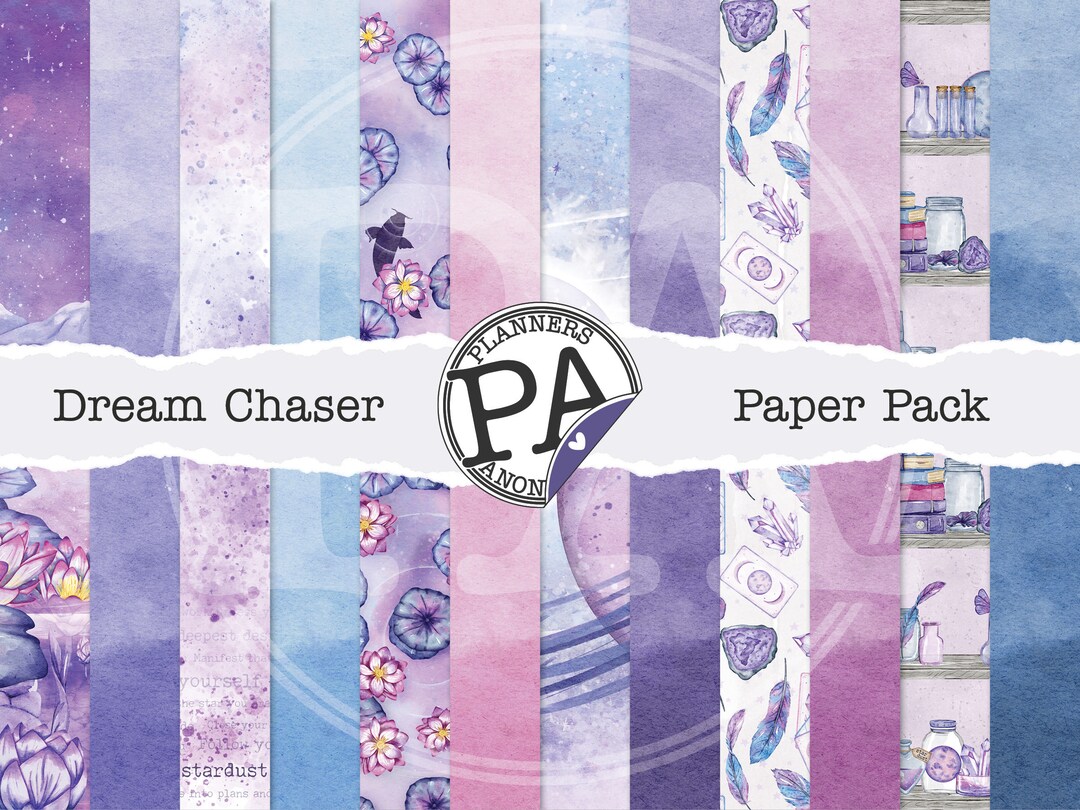 Watercolour, Dream Chaser Digital Printable Paper Pack - Beautiful ...