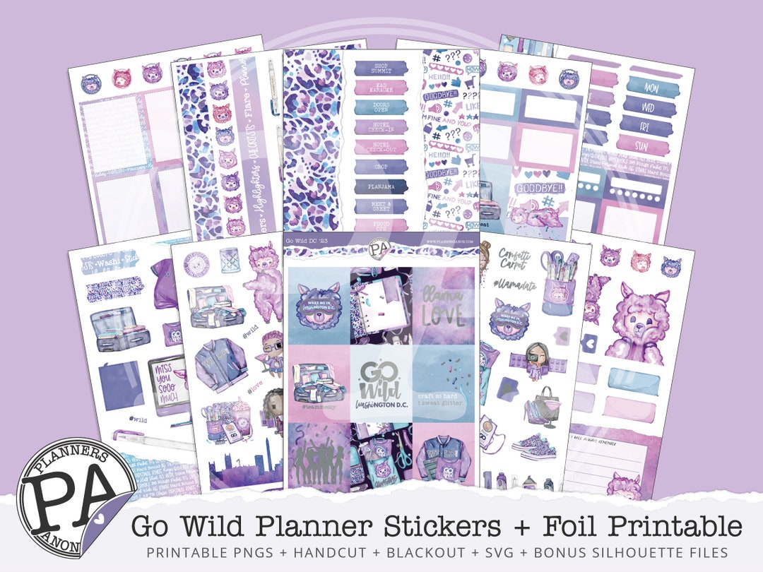 Printable Sticker Pack With Foil, Go Wild Washington DC'23, Officially ...