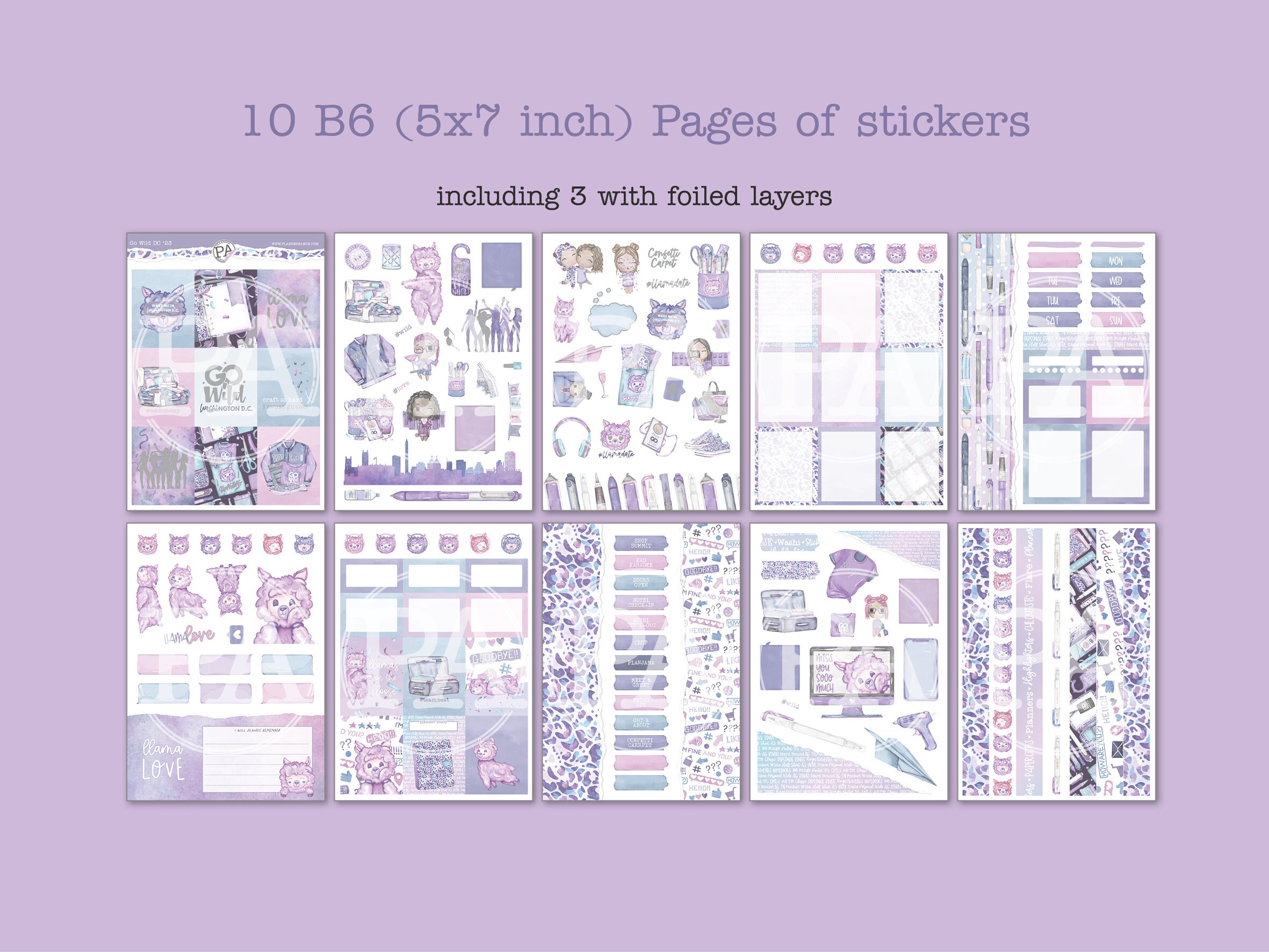 Printable Sticker Pack With Foil, Go Wild Washington DC'23, Officially ...