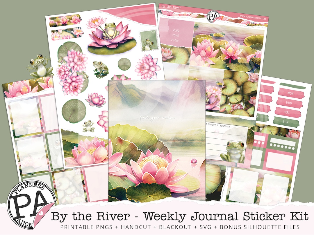 Printable Weekly Journal Sticker Kit + Dashboard - by the River ...
