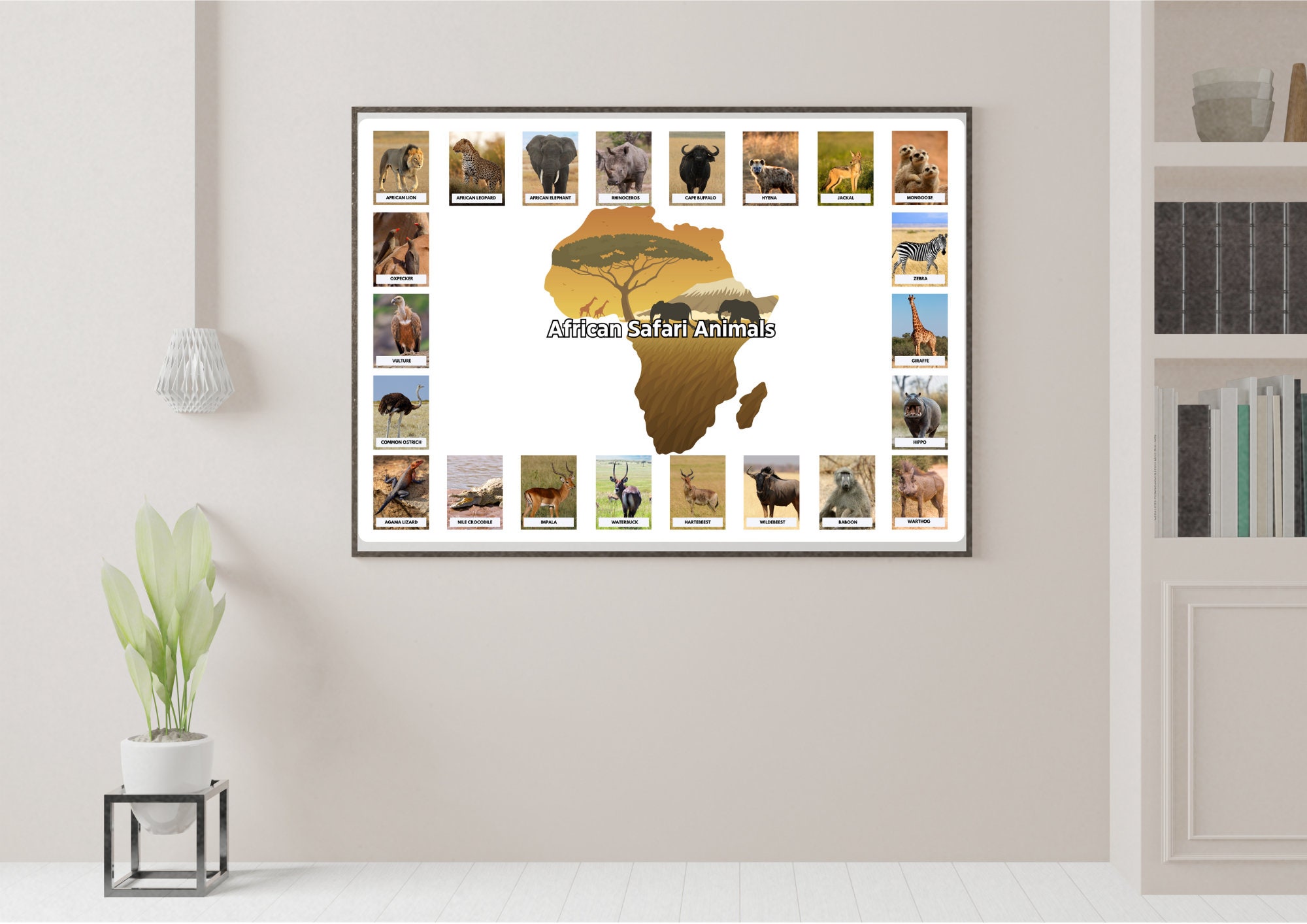 AFRICAN SAFARI ANIMALS Poster Montessori Poster Montessori - Etsy