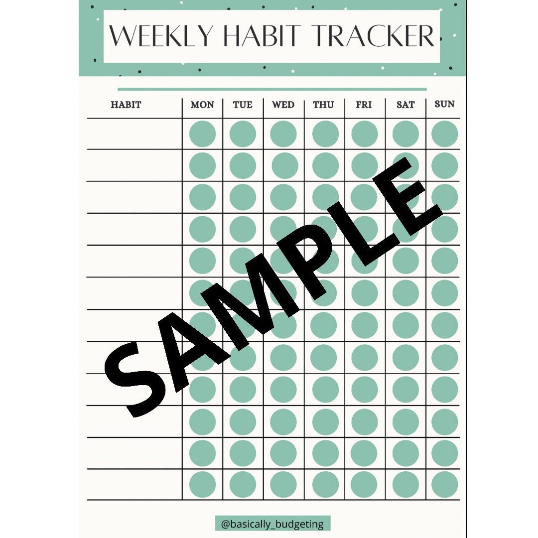Weekly Habit Tracker Printable - Etsy
