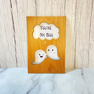 You're My Boo Punny Wood Card, Cute Cards, Birthday Card, Custom ...