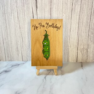 Ha Pea Birthday Wood Card Best Friend Card Custom Message - Etsy