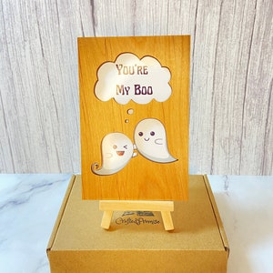 You're My Boo Punny Wood Card, Cute Cards, Birthday Card, Custom ...