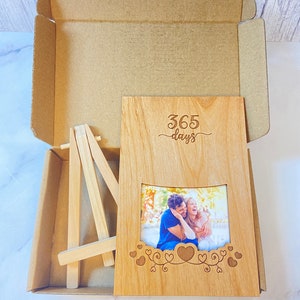 365 Days First Anniversary Wood Card Cute Custom Message - Etsy