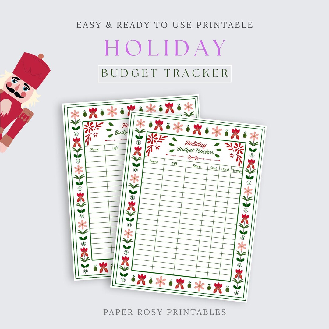 Printable Holiday Budget Tracker | Christmas Expense Planner | 8.5x11 ...