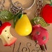 Fruit Keychain Dragon Fruit / Strawberry / Golden Pear / Apple Food ...