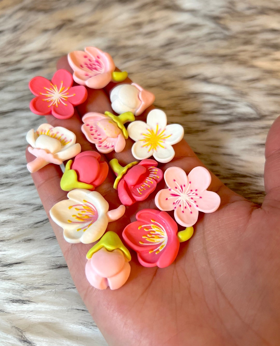 Japanese Sakura Magnet Set or Push Pin Set of 4 Pink/light Pink/white ...