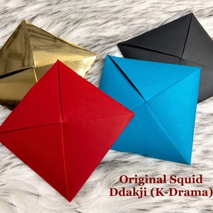 K-drama Squid Square Ddakji Quality Ready-to-play Origami Game Set - Etsy