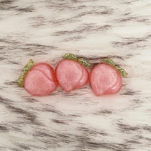 Peach Magnet/pushpin Fruit I Pink Glitter Peach Magnets & Pushpins Desk ...