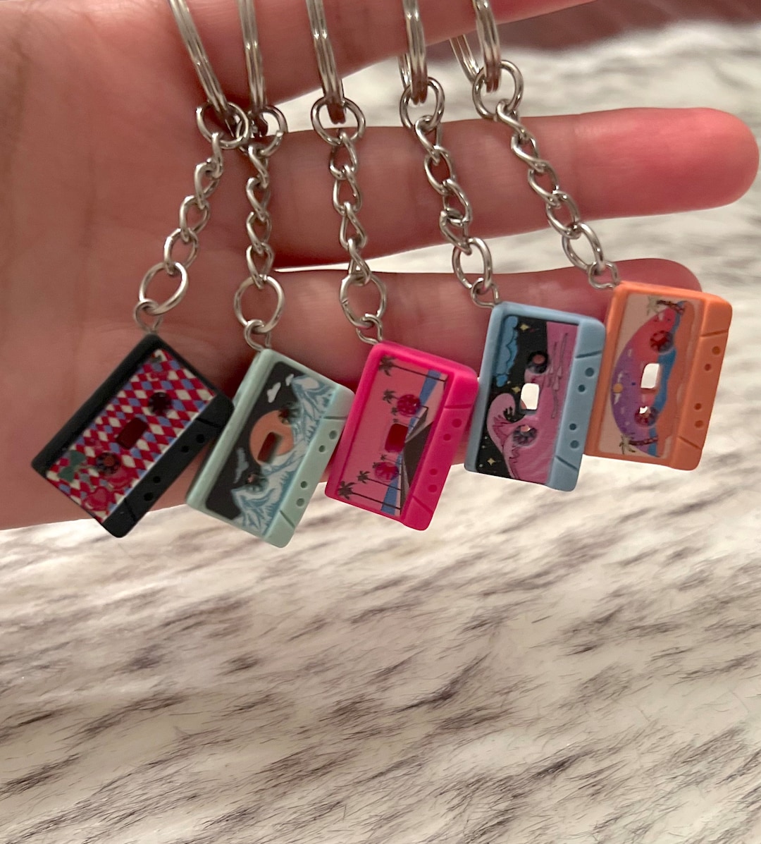 Cassette Tape Keychain-retro/music/radio/recording Cassette Key Charm ...
