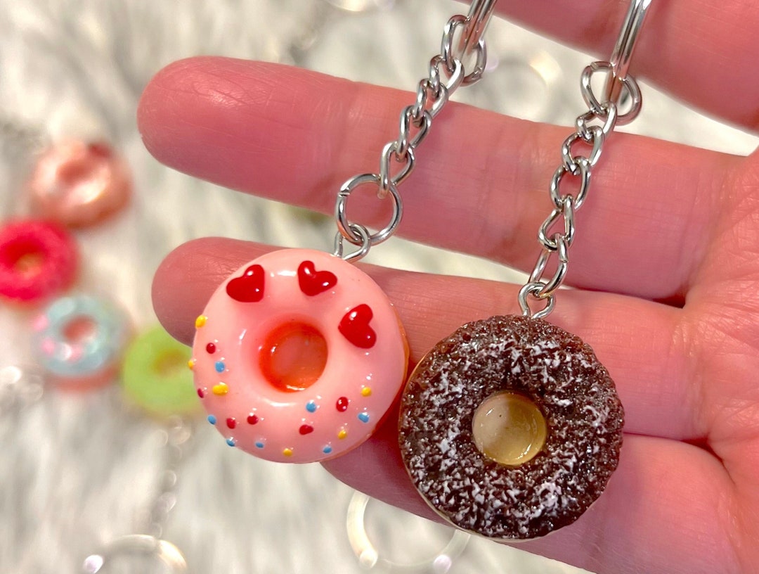 Donut Keychain Donut Key Charm Chain Food / Dessert / Sweet / Bake ...