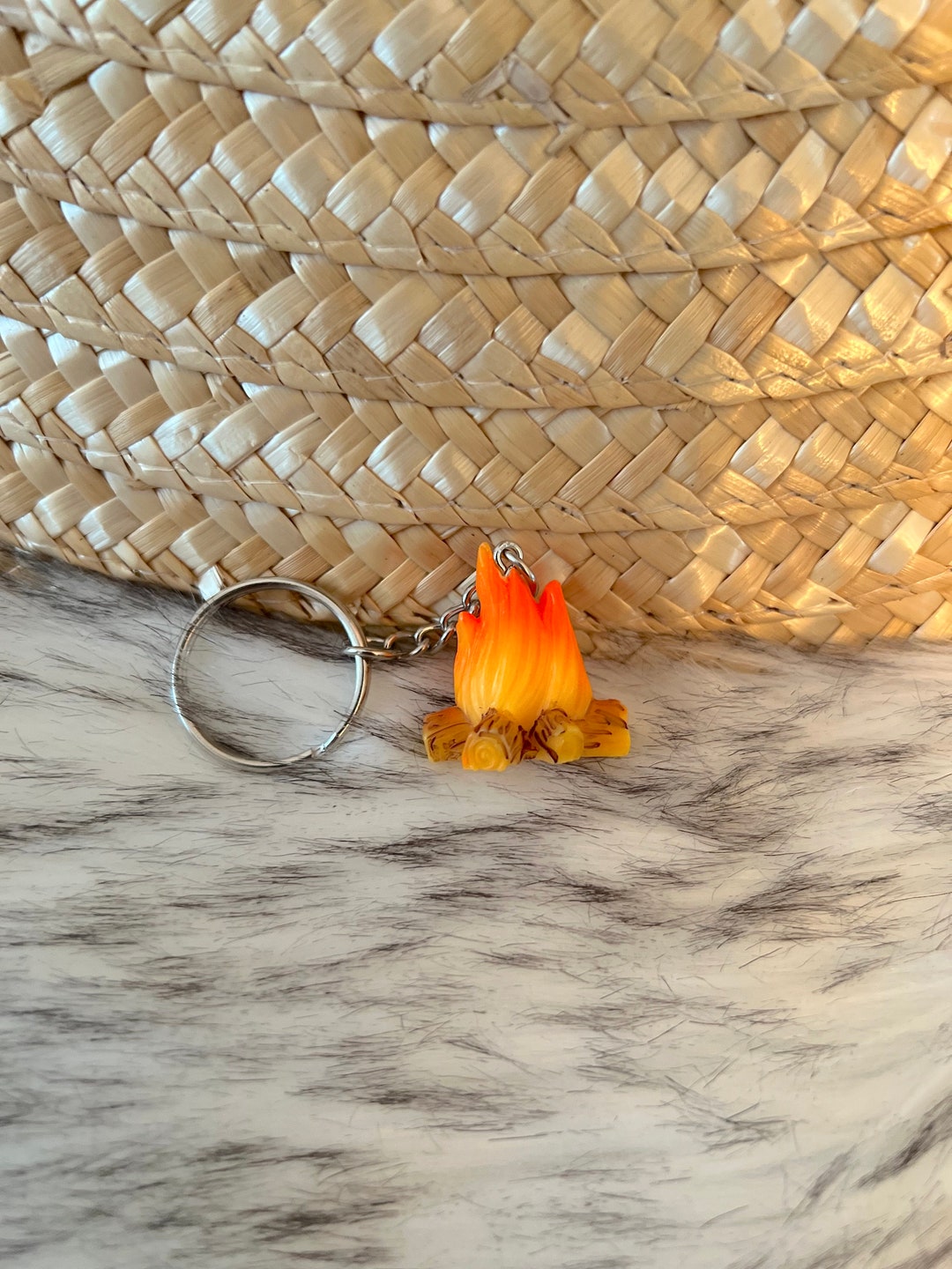 Camp Fire Keychain Unique and Rare Key Charm Chain - Etsy