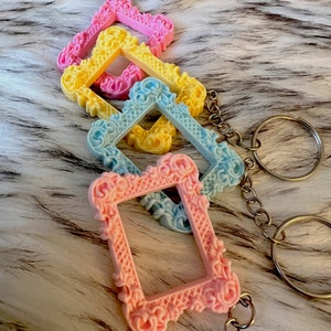 Mini Venetian Frame Keychain Photo Frame Keychain in Pink, Light Pink ...