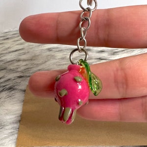 Fruit Keychain Dragon Fruit / Strawberry / Golden Pear / Apple Food ...