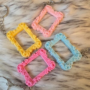 Mini Venetian Frame Keychain Photo Frame Keychain in Pink, Light Pink ...