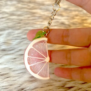 Fruit Slice Keychain Half Slice Citrus Lemon / Lime / Grapefruit / Blue ...