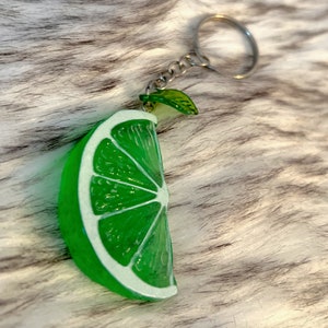Fruit Slice Keychain Half Slice Citrus Lemon / Lime / Grapefruit / Blue ...
