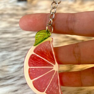 Fruit Slice Keychain Half Slice Citrus Lemon / Lime / Grapefruit / Blue ...