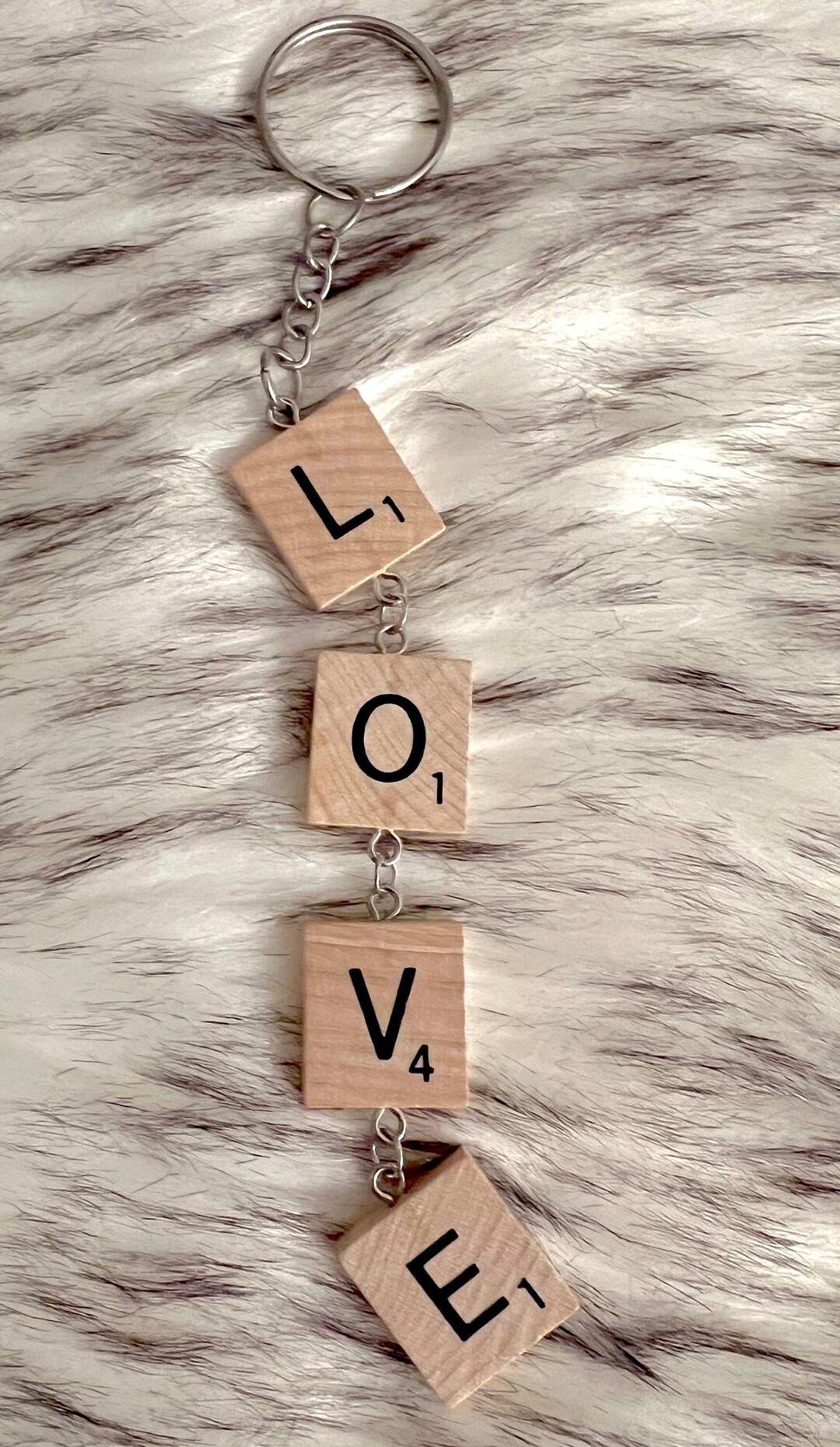Wood Letter Word Keychain Scrabble Keychain Personalize - Etsy