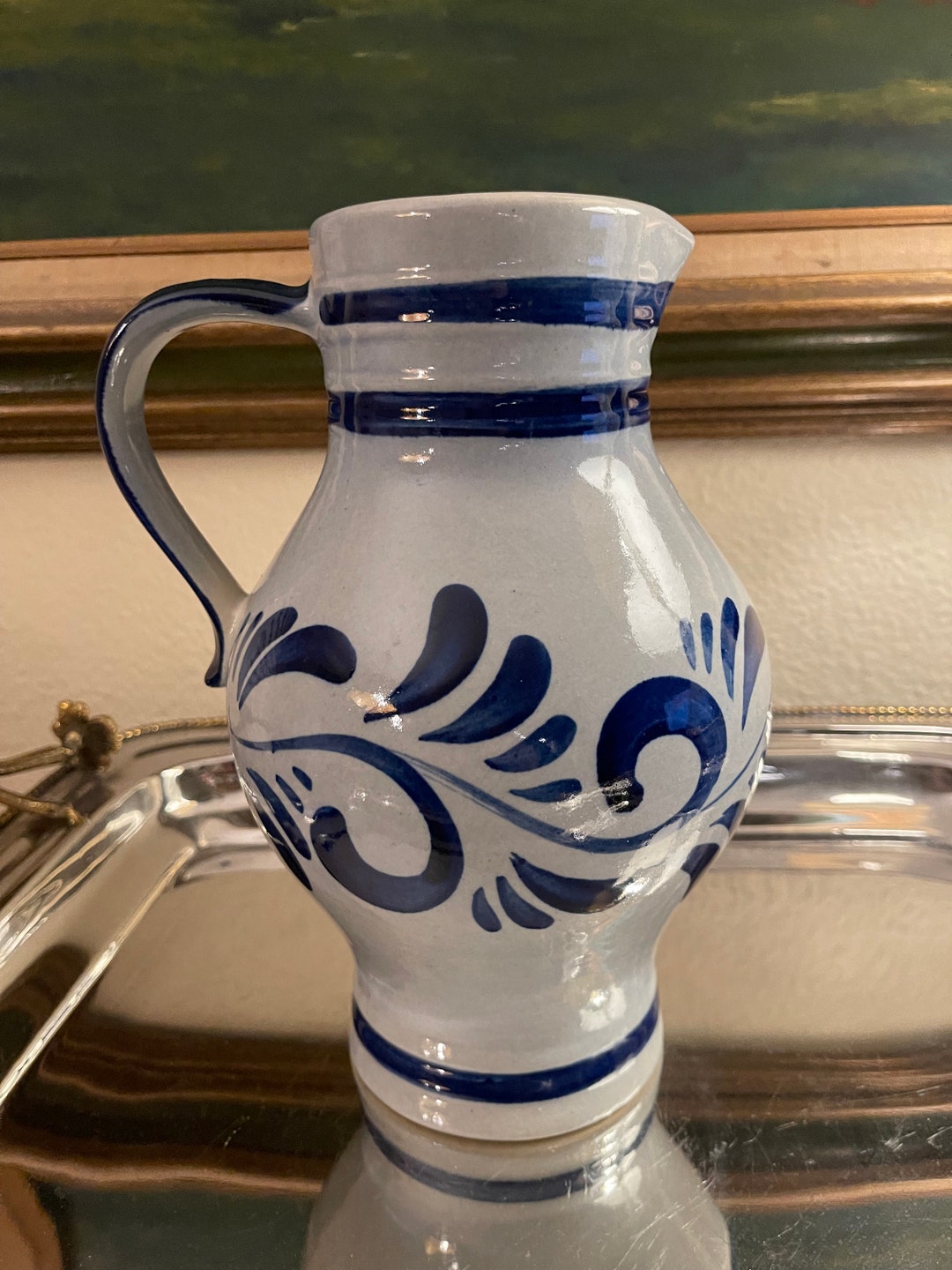 Vintage German Salt Glaze Pitcher Marked Handarbeit 1.5L - Etsy