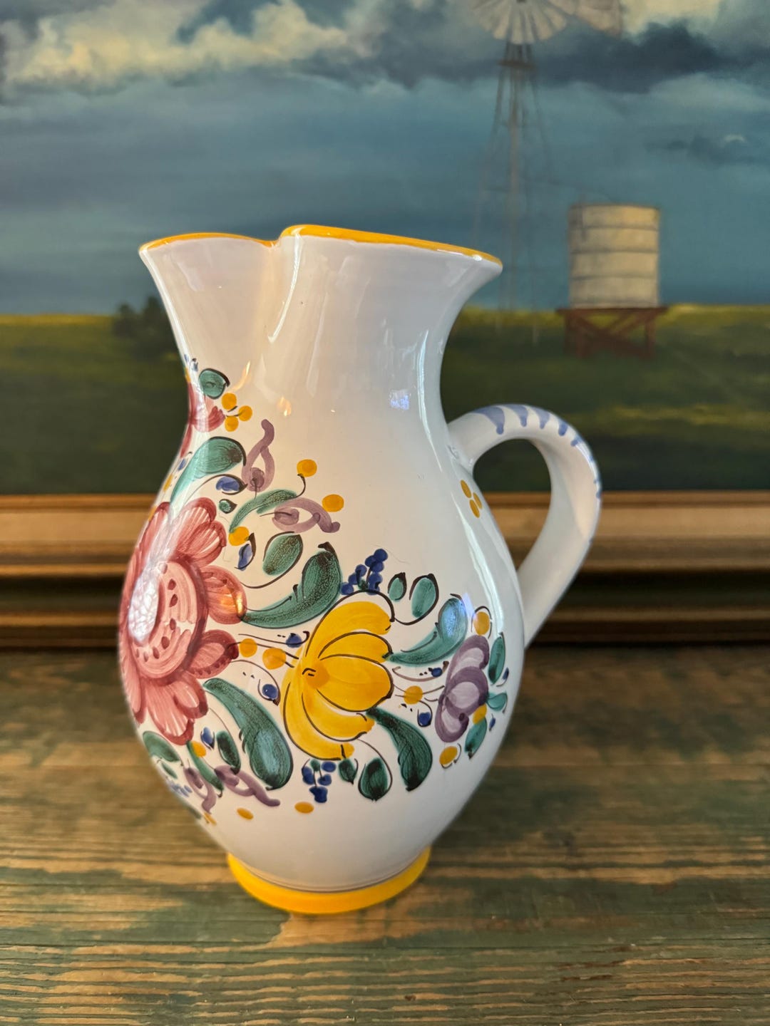 Slovak Modra Keramika Red Clay Vase Hand-painted With Flowers ...