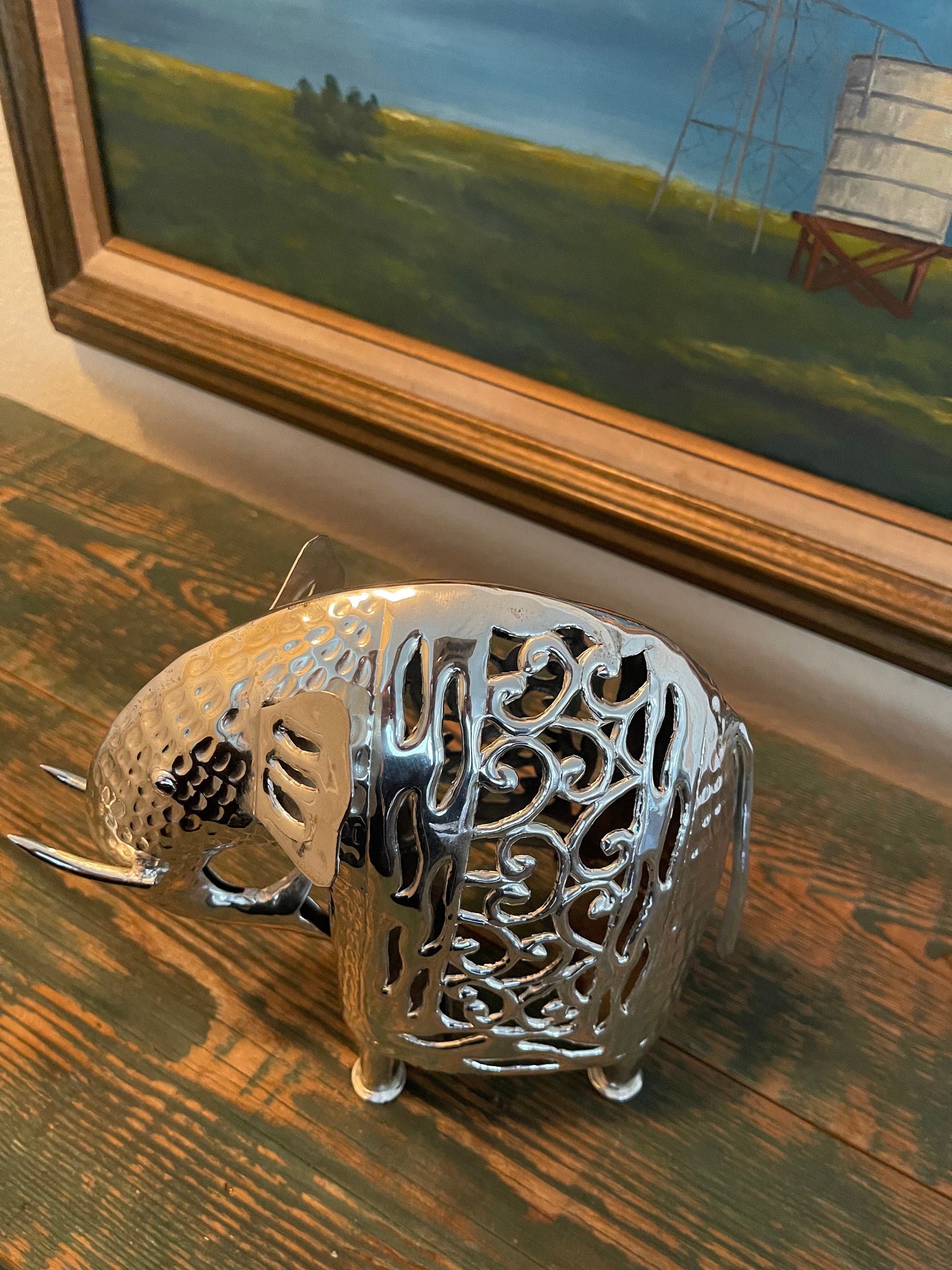 Vintage Taneez Artisan Hand Crafted Silver Plated Elephant - Etsy