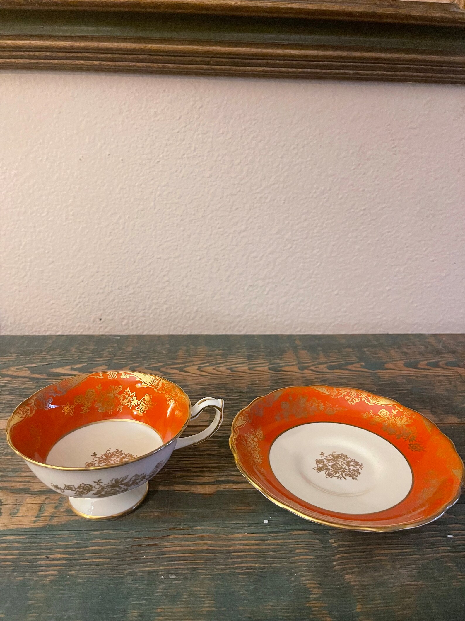 Vintage Hammersley & Co Fine Bone China Teacup Orange With Gold Trim ...