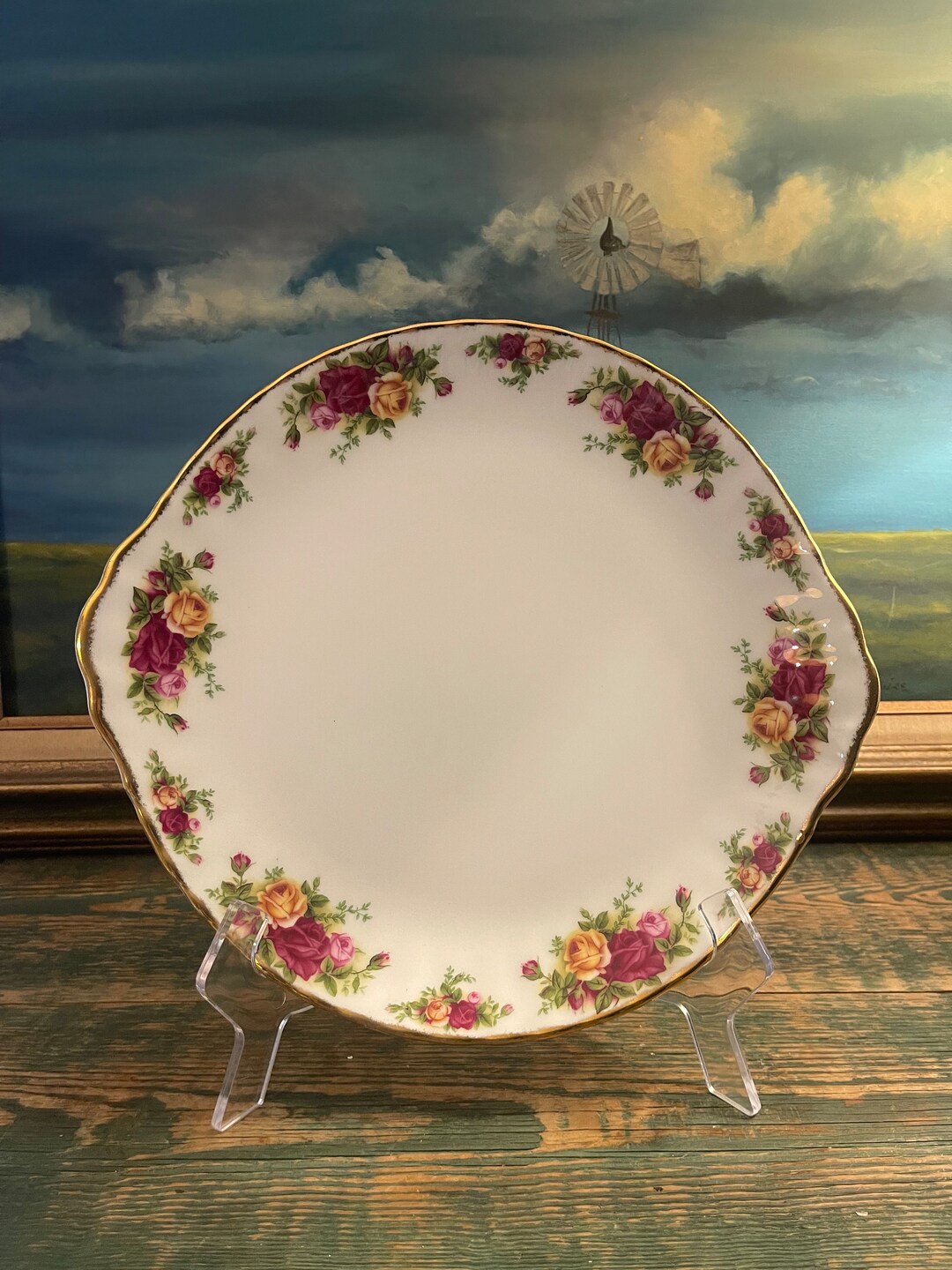 Vintage Royal Albert Old Country Roses Cake Plate - Etsy