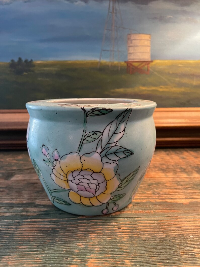 Vintage Chinese Porcelain Floral Planter - Etsy