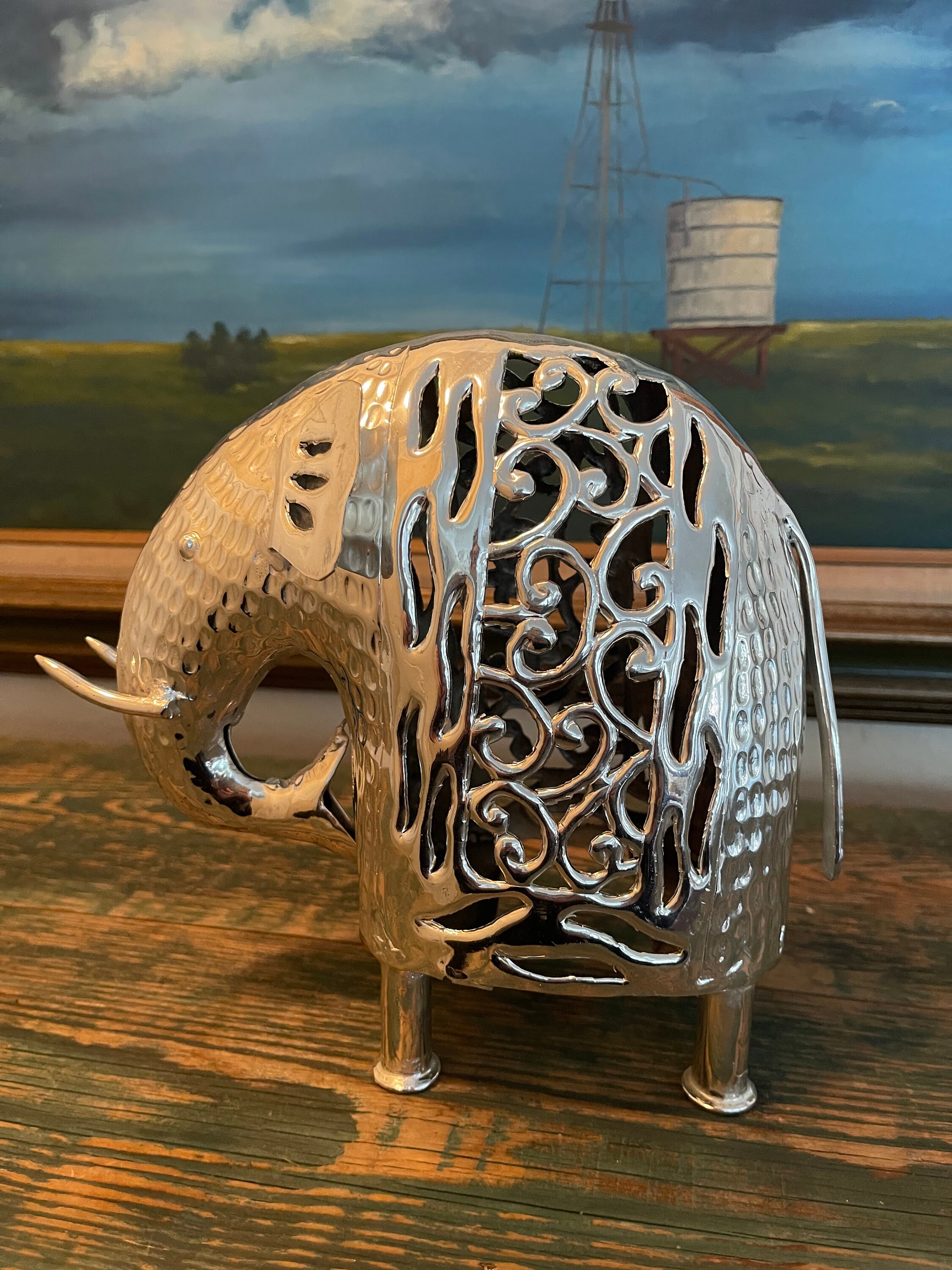 Vintage Taneez Artisan Hand Crafted Silver Plated Elephant - Etsy