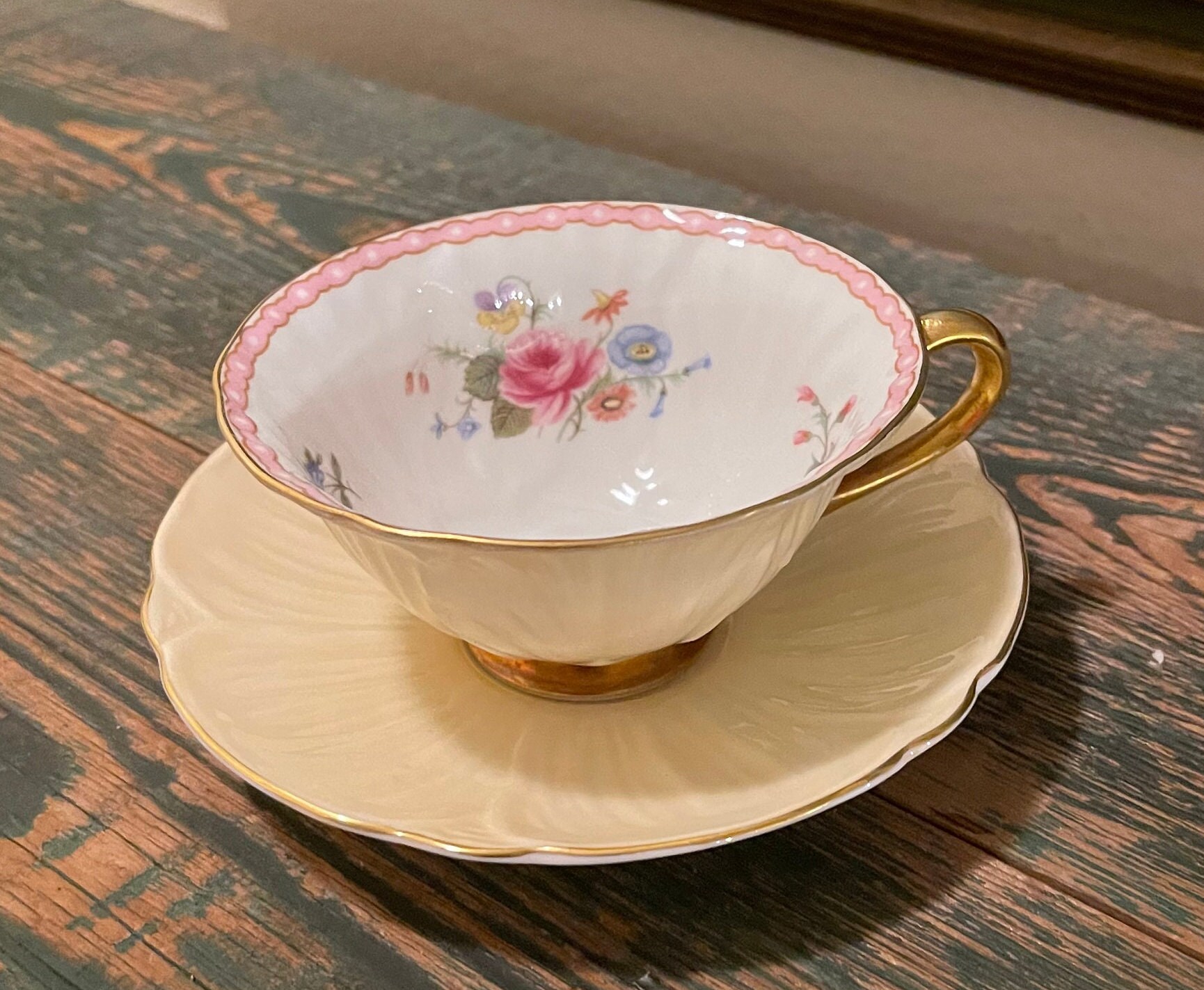 Vintage Rare Shelley Yellow /cream Oleander Cup and Saucer - Etsy