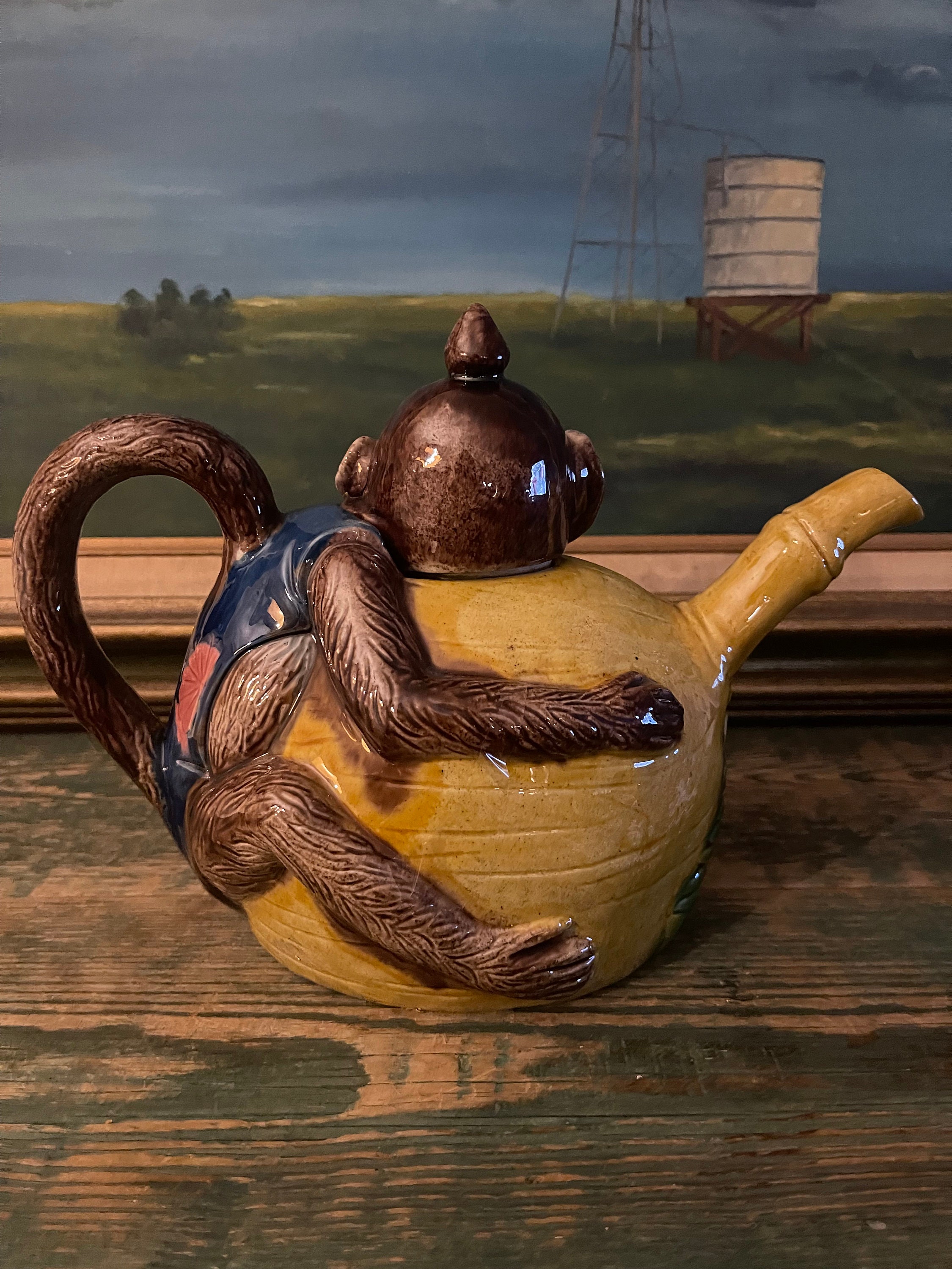 Vintage/antique Majolica Monkey Teapot Mint Condition 1800's - Etsy