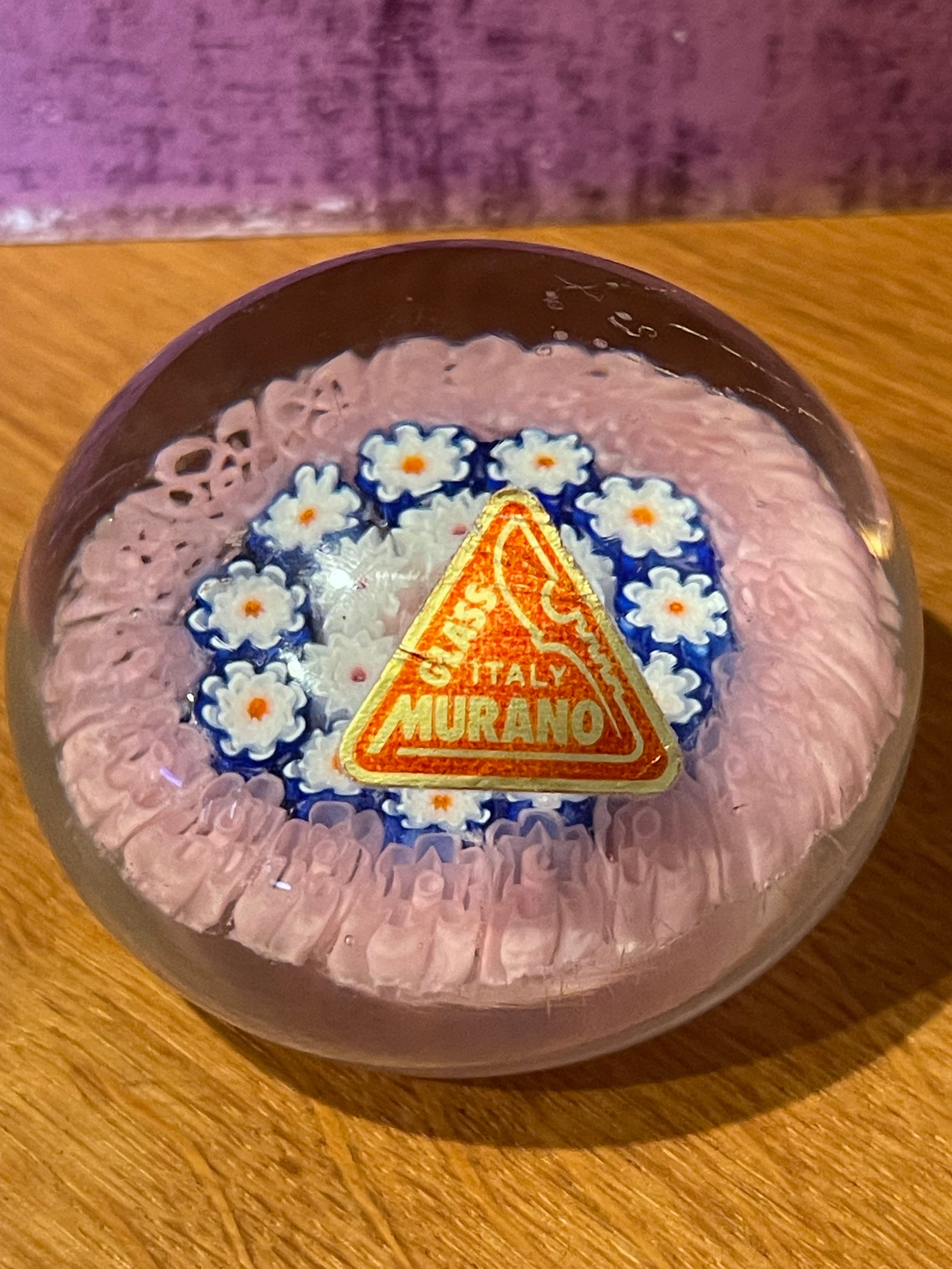 Vintage Murano Millefiori Paperweight Original Stickers - Etsy