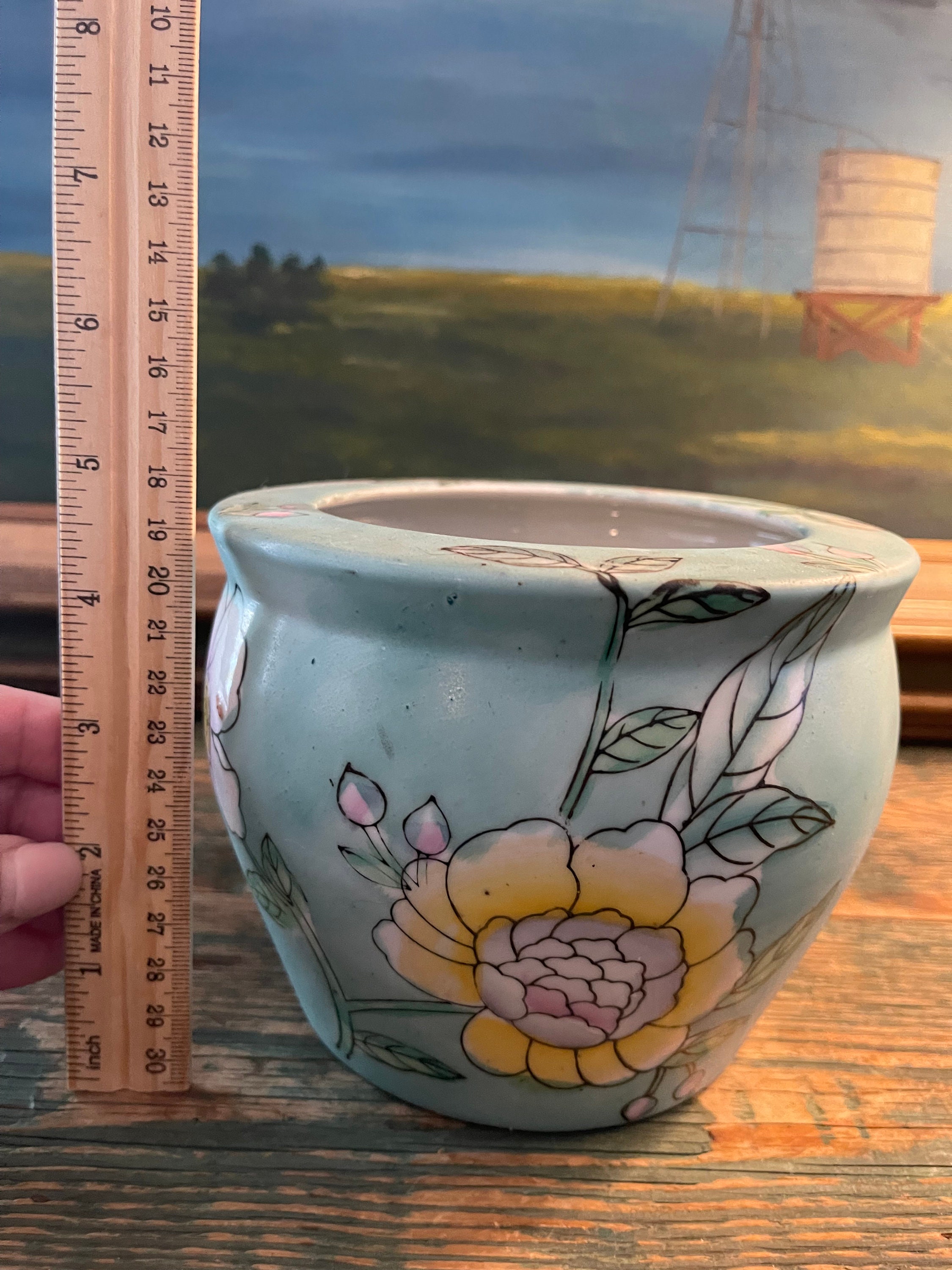 Vintage Chinese Porcelain Floral Planter - Etsy