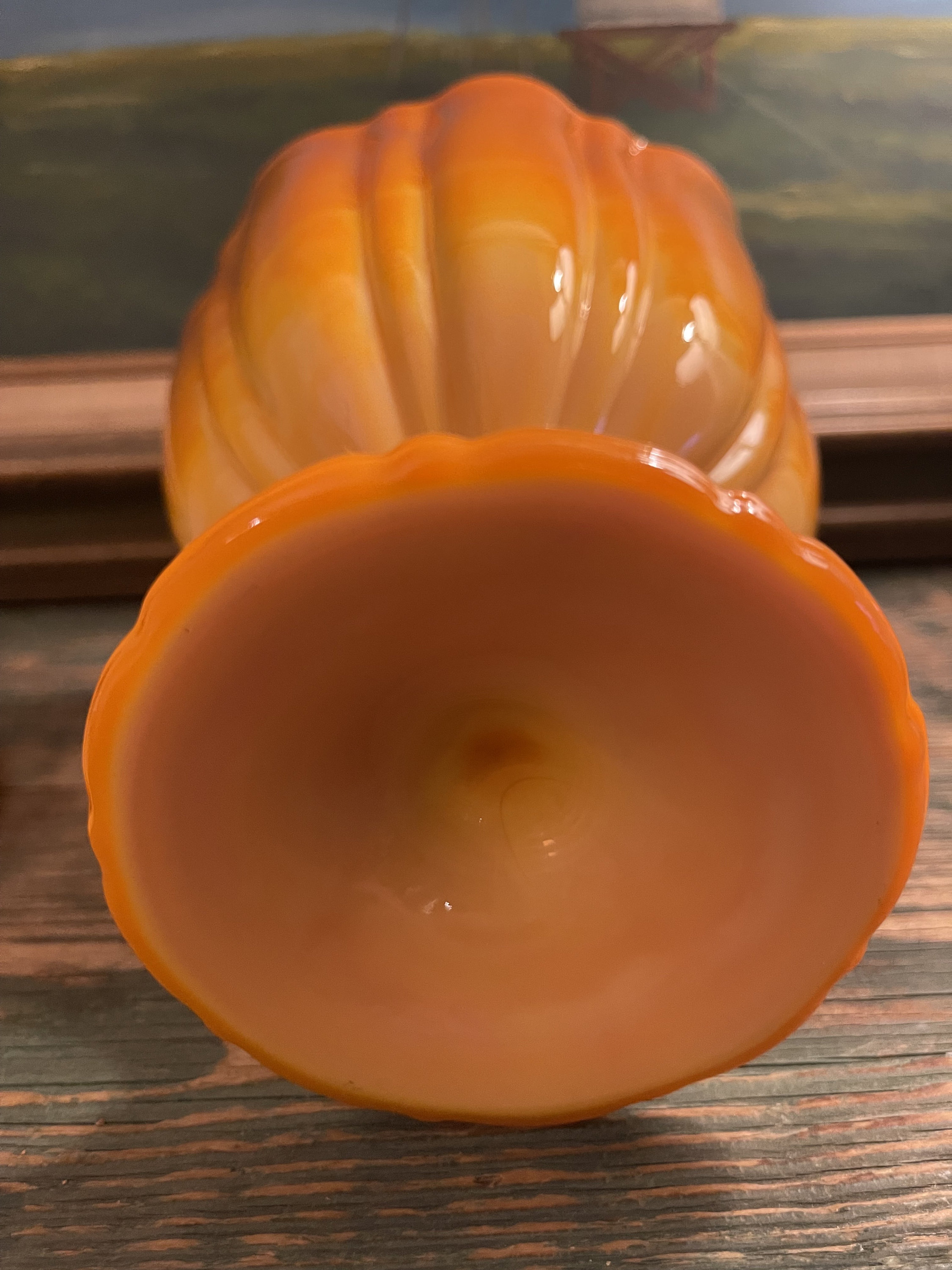 Vintage LE Smith Bittersweet Slag Glass Lidded Apothecary Jar/candy ...