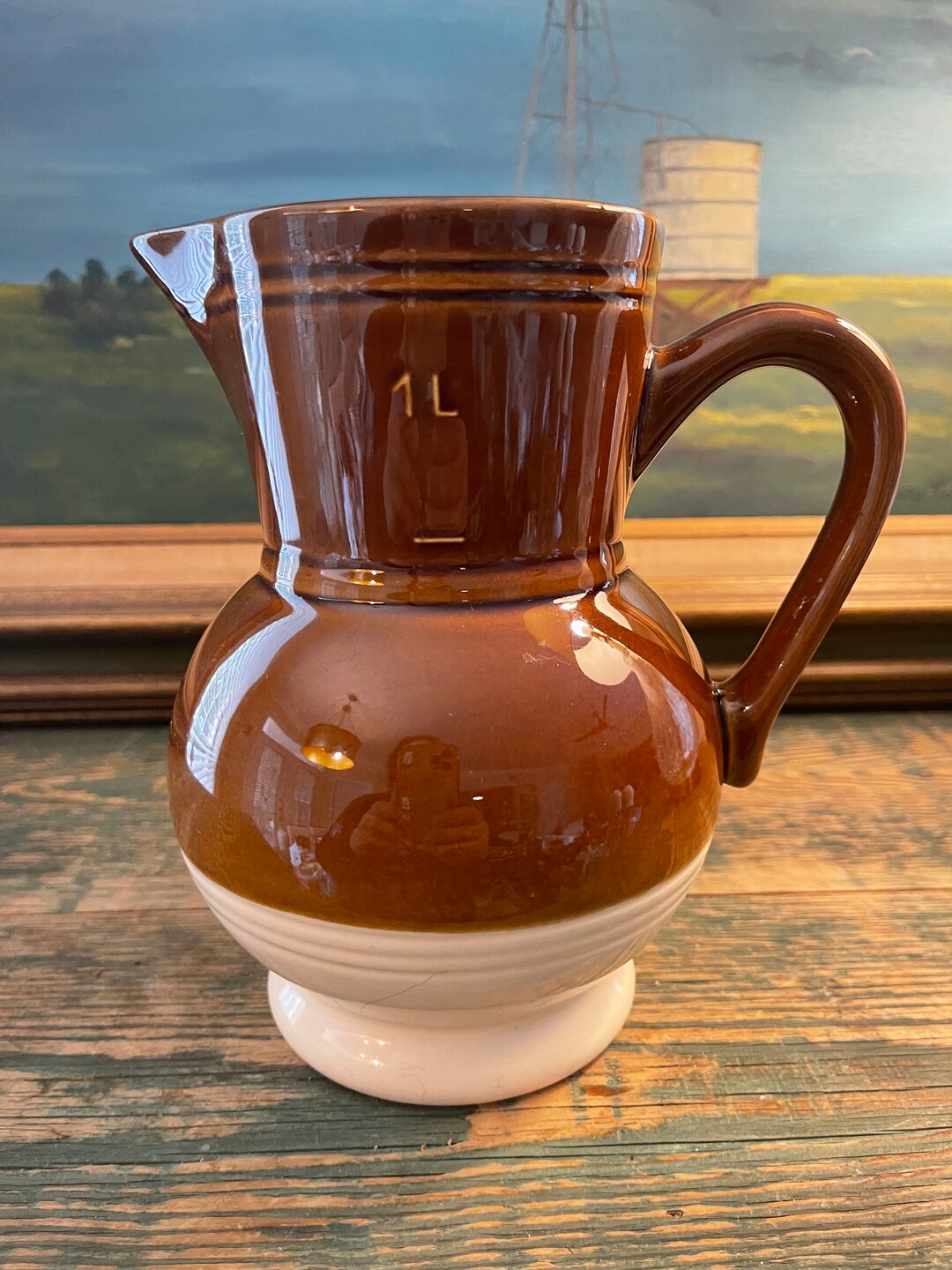 Vintage Emile Henry France 1L Ceramic Pitcher/vase French Country ...