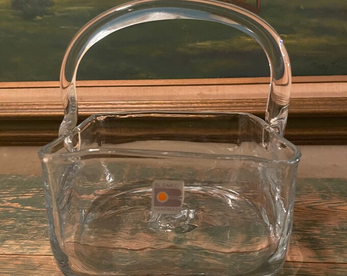Vintage Blenko Handblown Clear Glass Basket - Etsy
