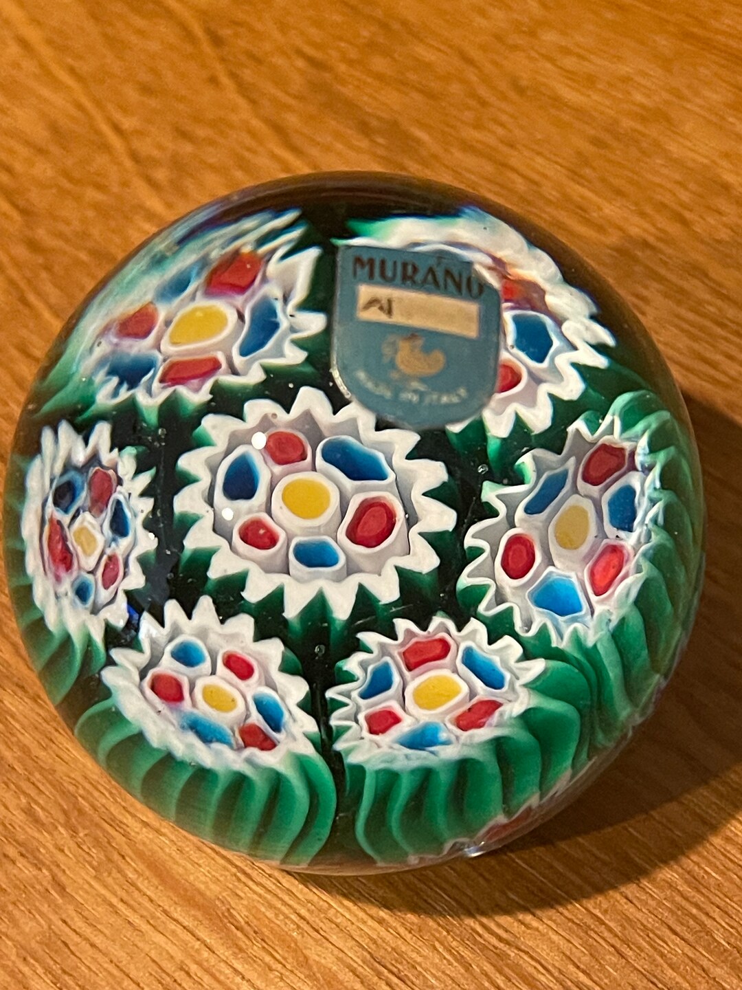 Vintage Murano Millefiori Paperweight Original Stickers - Etsy