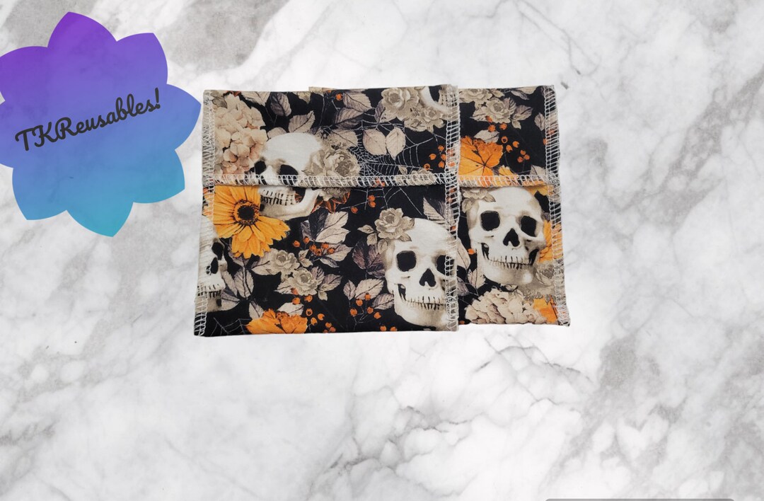 Floral Skulls PUL Lined Pad Wrapper Set - Etsy