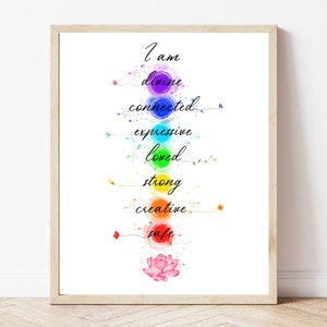 7 Chakra Printable Poster, Yoga Chakra Wall Art, Yoga Lovers Home Decor ...