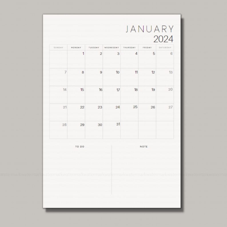 2024 Monthly Calendar 2024 Planner Printable PDF, 2024 Monthly ...