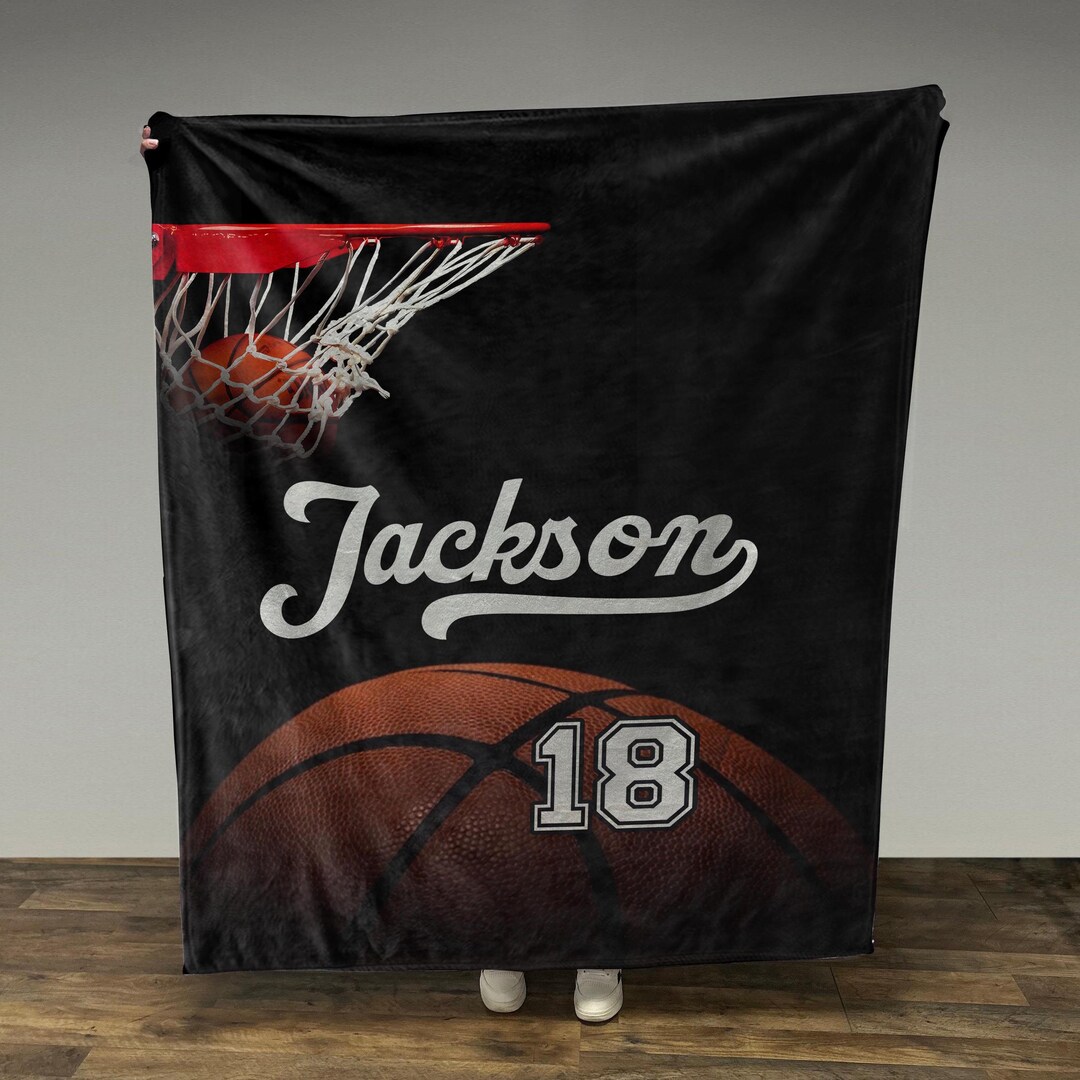 Personalized Team Name Basketball Blanket, Custom Basketball Gift for ...