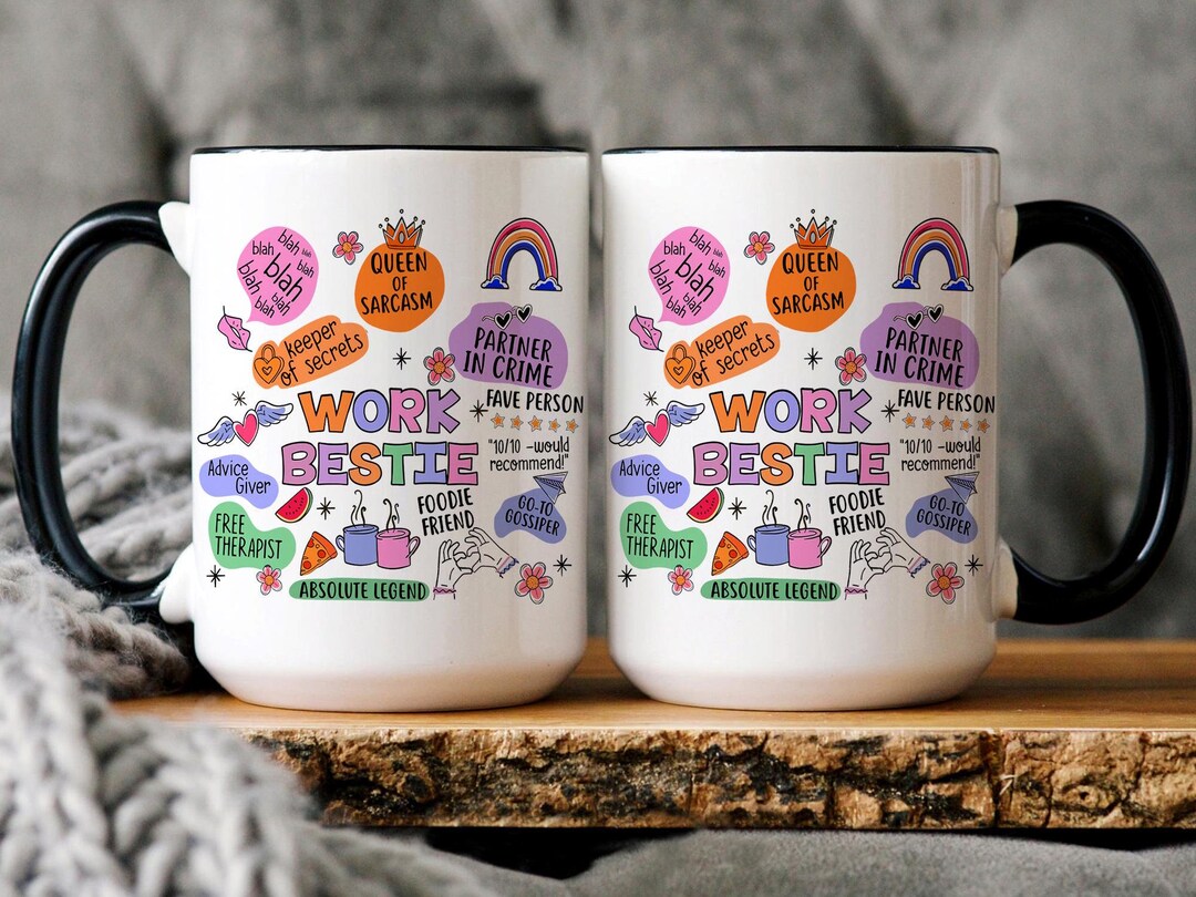 Best Friend Gift, Work Bestie Mug, Work Best Friend Mug, Coworker Mug ...