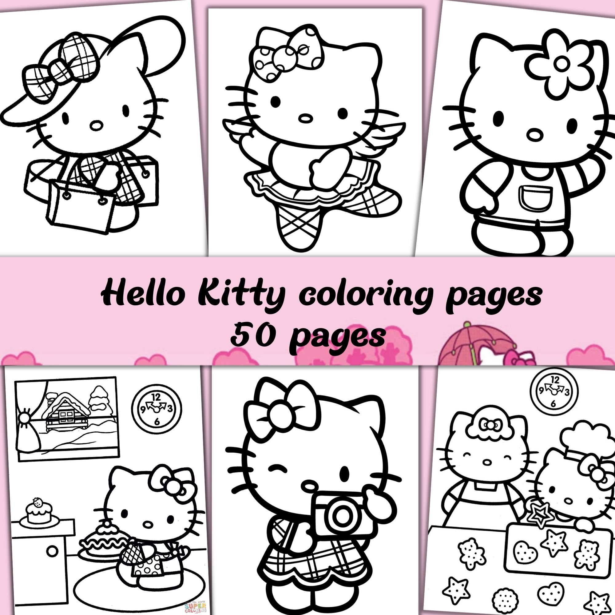 Hello Kitty 50s Coloring Pages