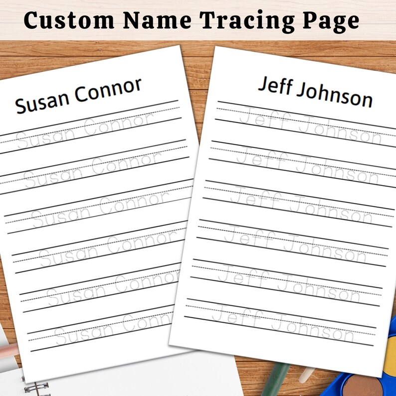 Custom Name Tracing Printable Handwriting Worksheet, Personalized Name ...
