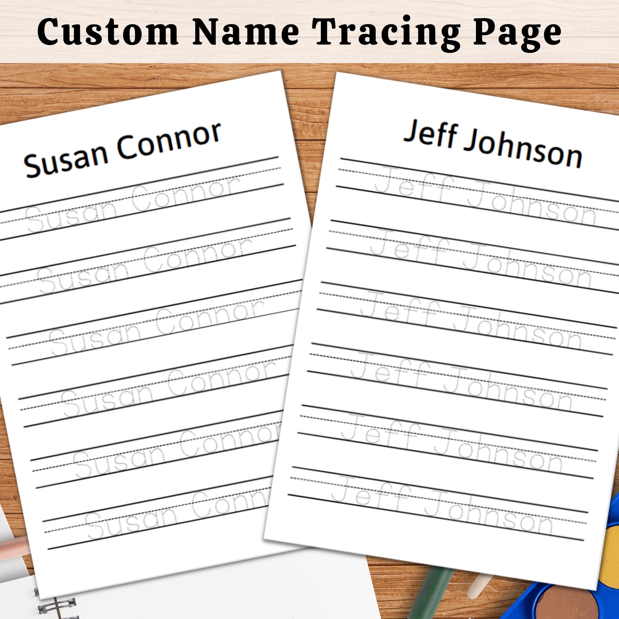 Custom Name Tracing Printable Handwriting Worksheet, Personalized Name ...